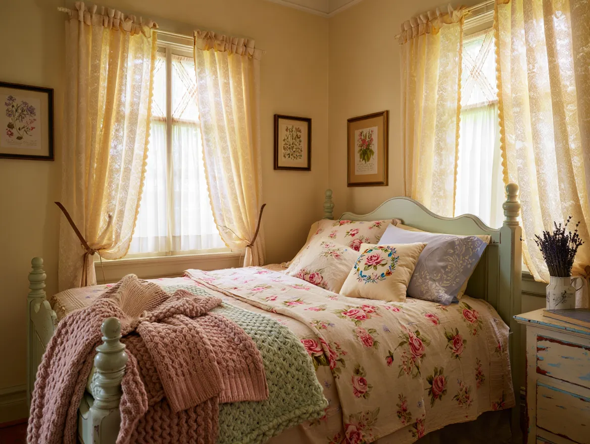 10 Vintage Cottage core Bedroom Ideas with Dreamy Nostalgia - Arkodor